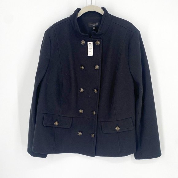Talbots | Jackets & Coats | Talbots Jacket Womens 2 Black Military Plus ...